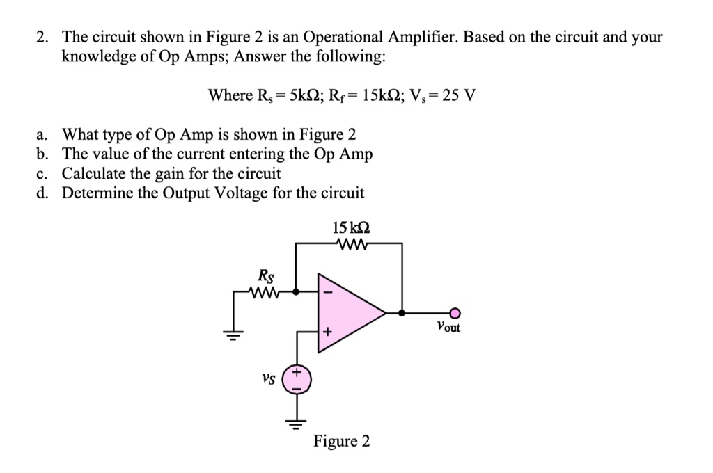 SOLVED: The circuit shown in Figure 2 is an Operational Amplifier. Based on the circuit and your ...