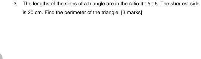 SOLVED: The lengths of the sides of a triangle are in the ratio 4 5 : 6 ...