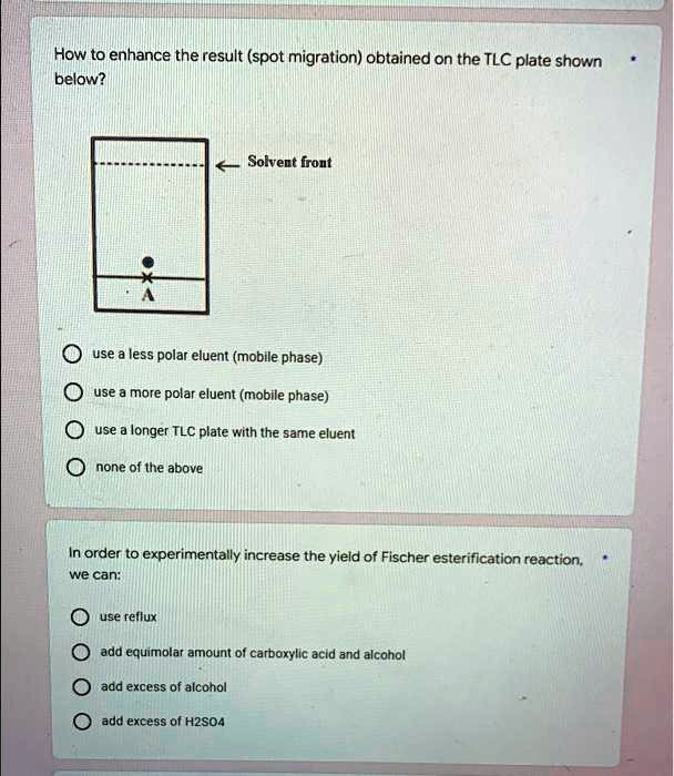 How to enhance the result (spot migration) obtained on the TLC plate ...