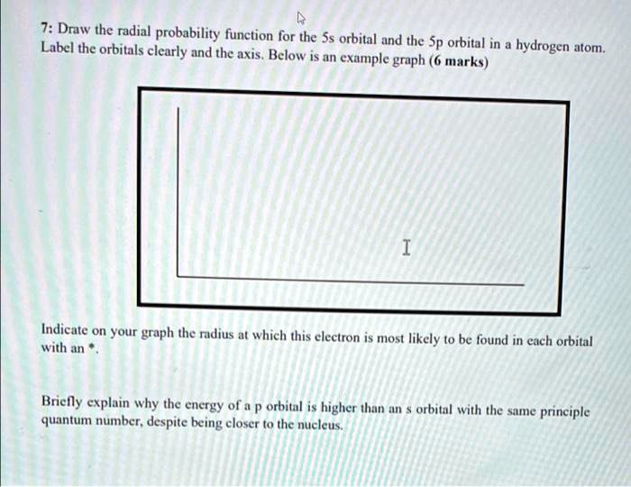 7: Draw the radial probability function for the 5s orbital and the 5p ...