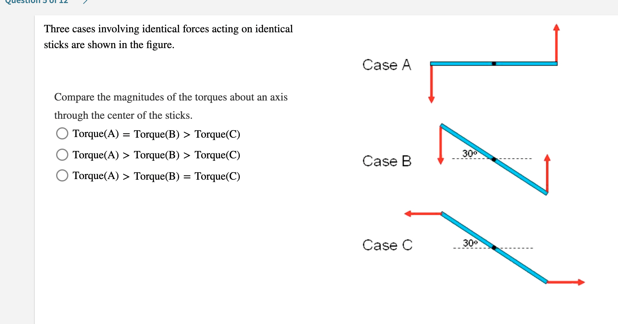 SOLVED: Three cases involving identical forces acting on identical ...