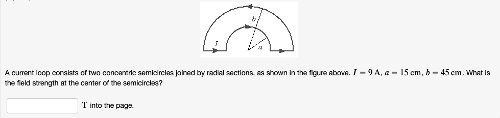 SOLVED: A current loop consists of two concentric semicircles joined by radial sections, as ...
