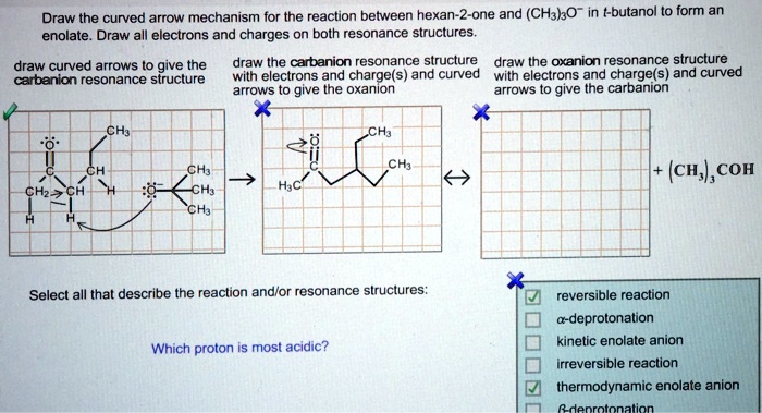 SOLVED: Draw the curved arrow mechanism for the reaction between hexan ...