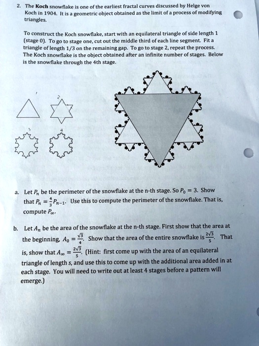 2. The Koch snowflake is one of the earliest fractal curves discussed ...