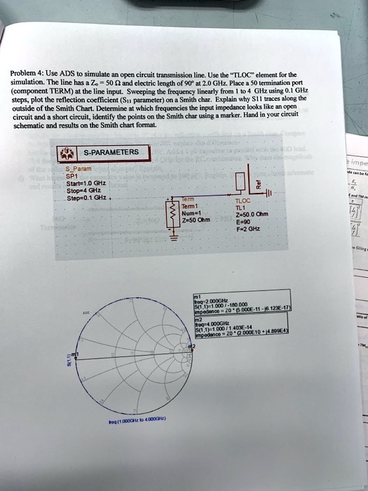 SOLVED: Problem 4: Use ADS to simulate an open circuit transmission ...