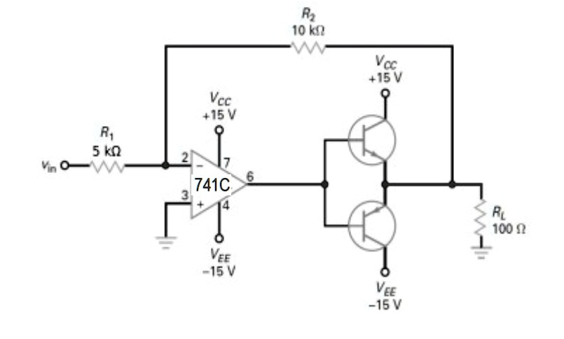 Vcc +15 V R? 5 ?? 2 Vin O 7 6 741C 3 + 4 R2 10 ?? Vcc +15 V VEE -15 V ...