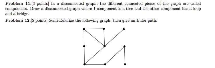 SOLVED: Problem 11.[3 points disconnected graph; the different ... SOLVED: Problem 11.[3 points disconnected graph; the different ...