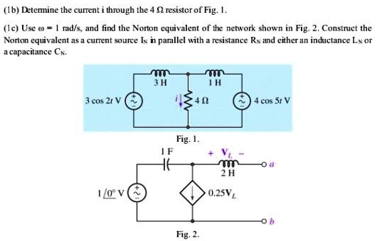 SOLVED: Texts: 1. Determine the current i through the 4-ohm resistor of Fig. 1. 2. Use ω = I rad ...
