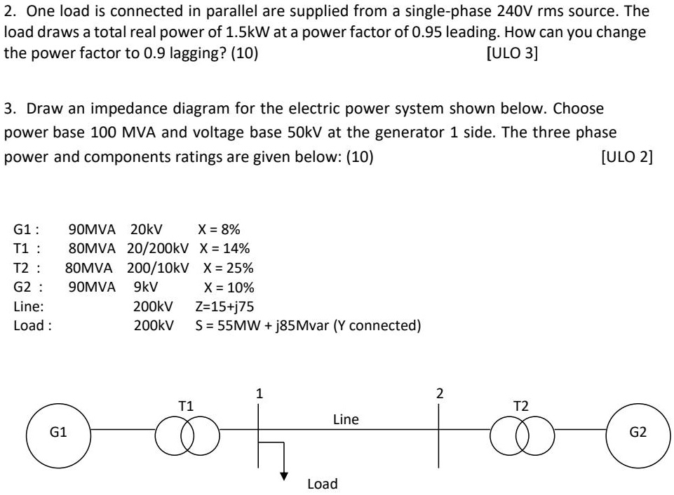 SOLVED: Texts: Please solve this. 2. One load is connected in parallel ...