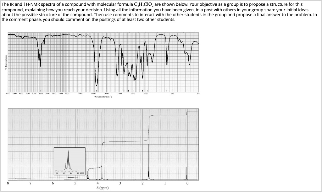 SOLVED: The IR and 1H-NMR spectra of a compound with the molecular ...