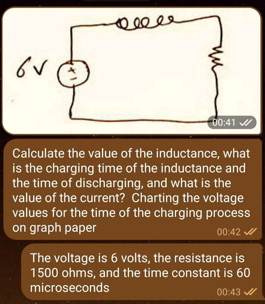 SOLVED: QQ29 6 V 00:41 Calculate the value of the inductance; what is ...
