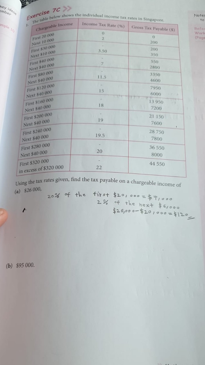 SOLVED: Exercise 7 C 1. The table below shows the individual income tax ...