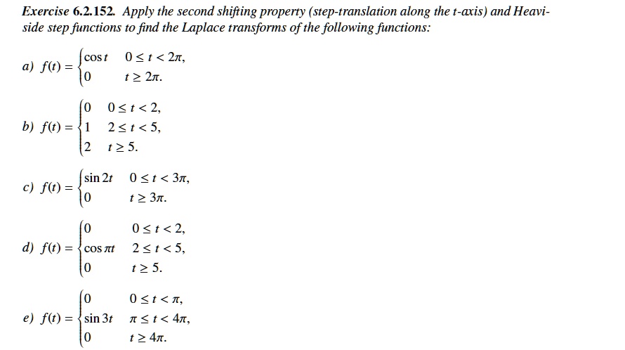 exercise 62152 apply the second shifting property step translation ...