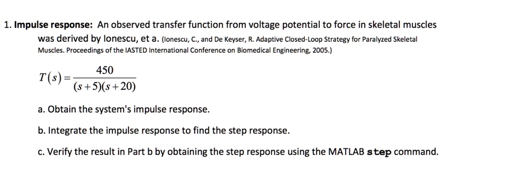 1. Impulse response: An observed transfer function from...