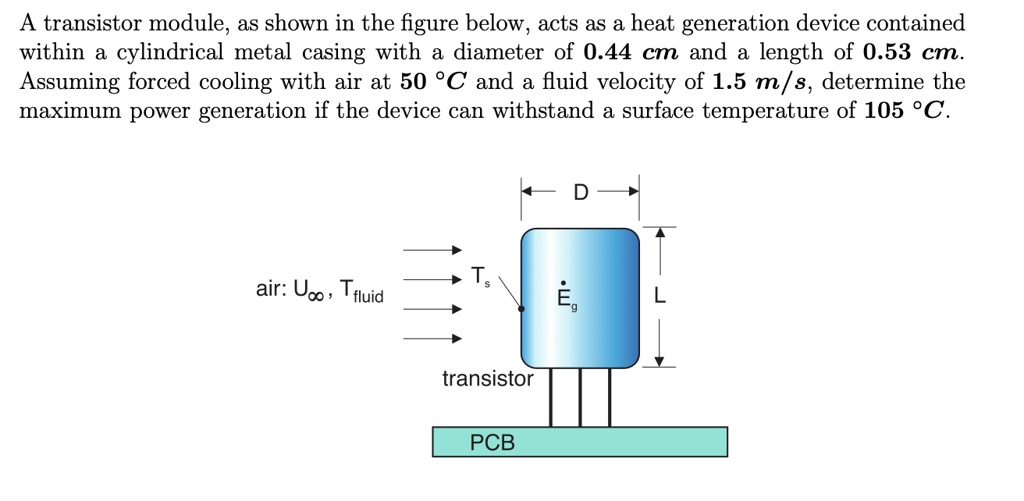 A transistor module, as shown in the figure below, acts as a heat ...
