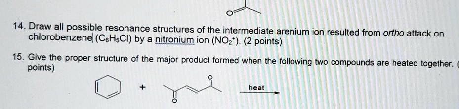 SOLVED: 14. Draw all possible resonance structures of the intermediate ...