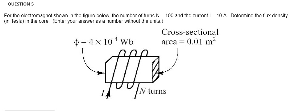 SOLVED: For the electromagnet shown in the figure below, the number of ...