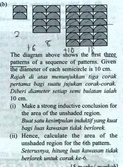 SOLVED: (b) 16 410 The diagram above shows the first three patterns of ...