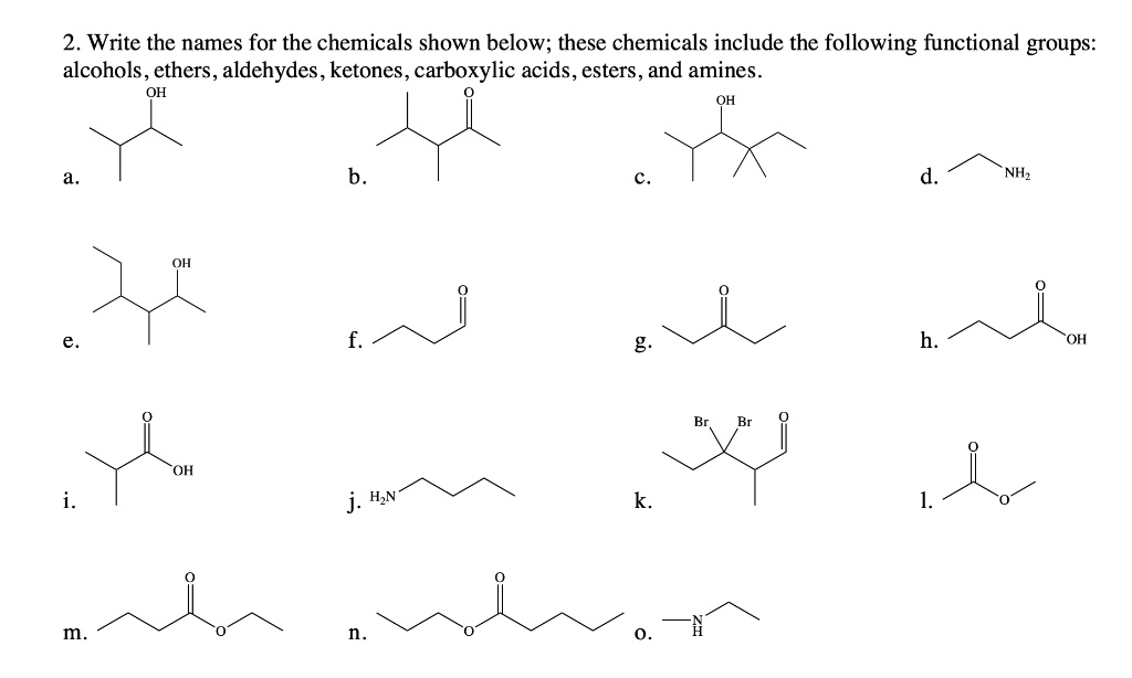 [GET ANSWER] 2. Write the names for the chemicals shown below; these ...