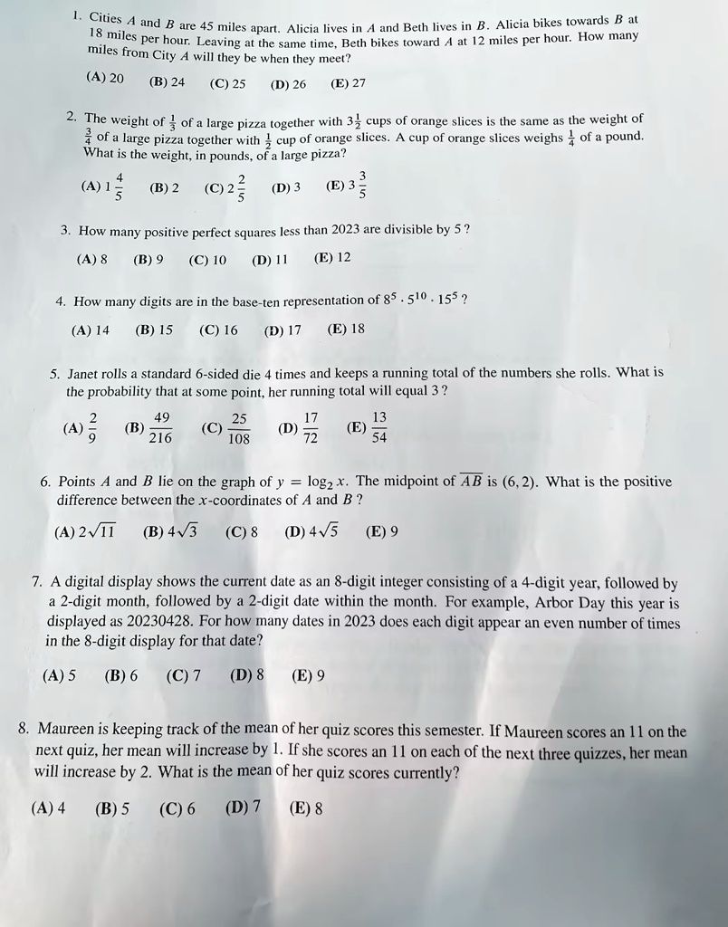 A20 B24 C25 26 E27 B2 D3 3 How Many Positive Perfect Squares Less Than