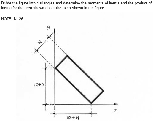 SOLVED: Divide the figure into 4 triangles and determine the moments of ...