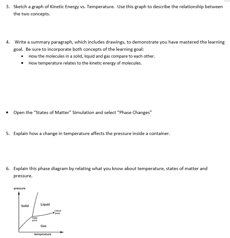 3. Sketch a graph of Kinetic Energy vs. Temperature. Use this graph to ...
