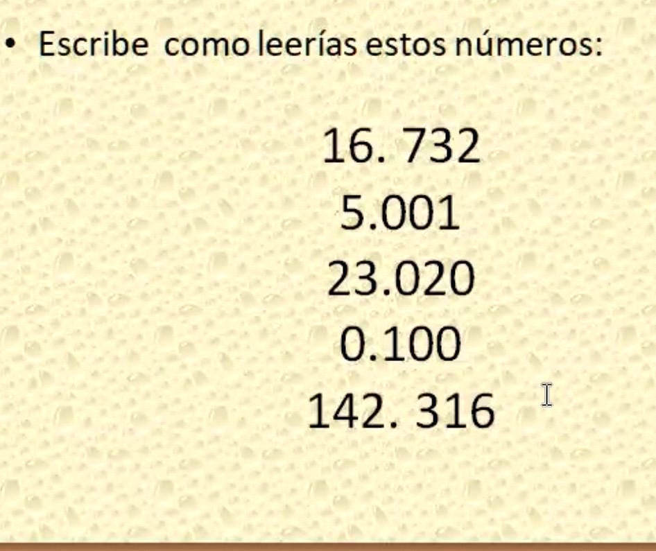 SOLVED: me ayudan como se lee y se escribe en números decimales Escribe ...