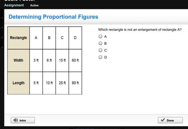 Assignment Active Determining Proportional Figures Rectangle A B C D Which rectangle is not an ...
