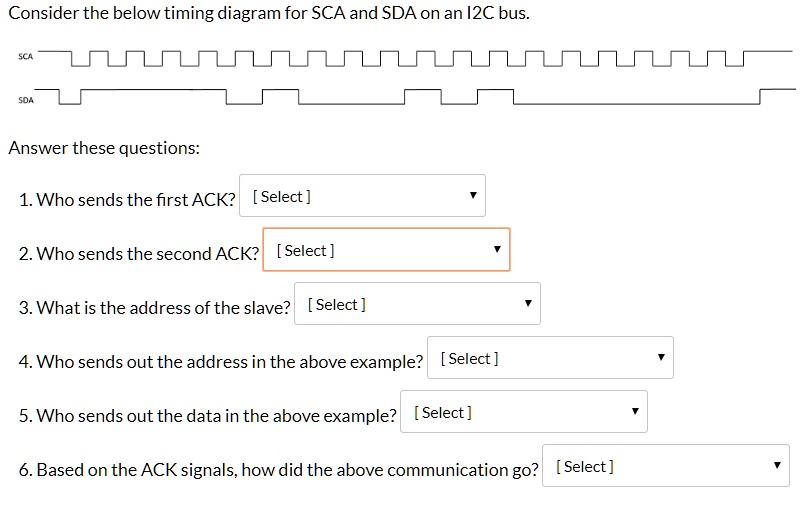 [GET ANSWER] Consider the below timing diagram for SCA and SDA on an ...