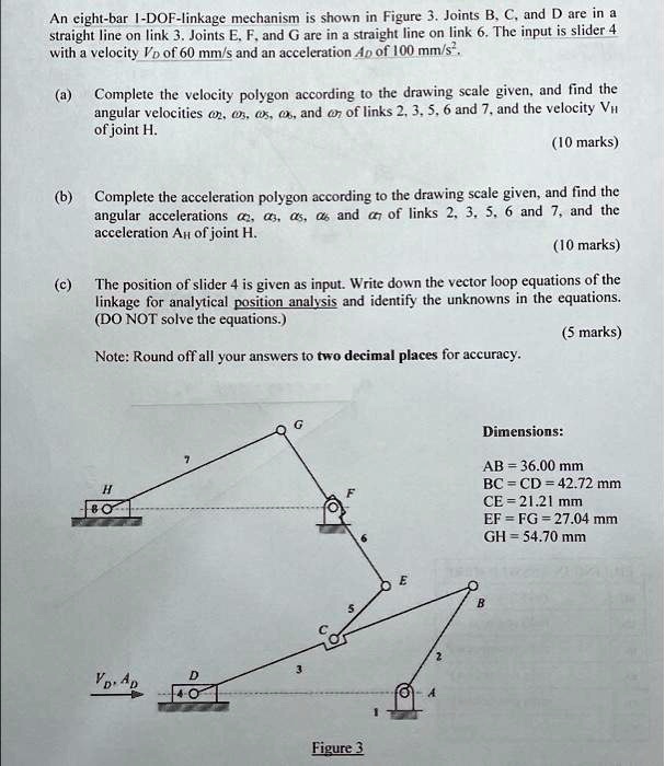 cight bar dof linkage mechanism is shown in figure joints b and d are ...
