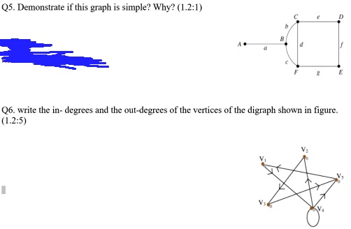 SOLVED:Demonstrate if this graph is simple? Why? (1.2.1) Q6. write the ...
