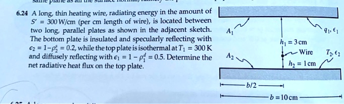 6.24 A long, thin heating wire, radiating energy in the amount of S ...