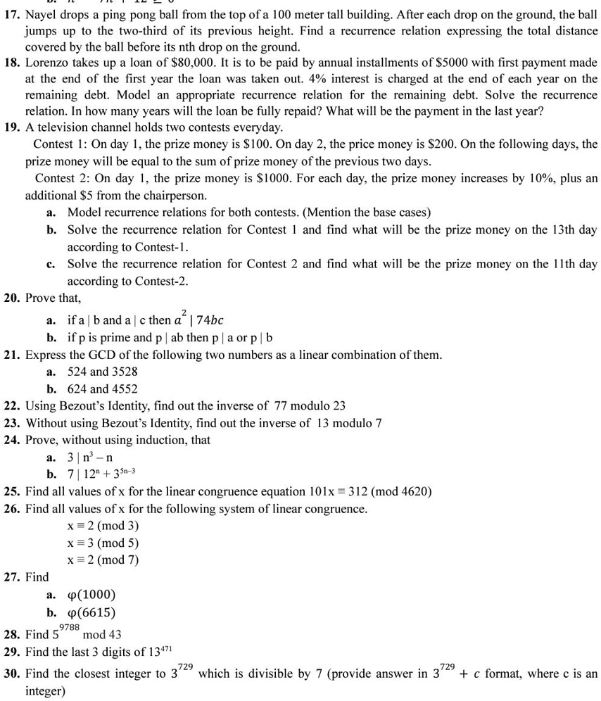 solve all the questions 17. Nayel drops a ping pong ball from the top ...
