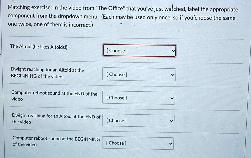 the video name is the office a classical conditioning the options for ...