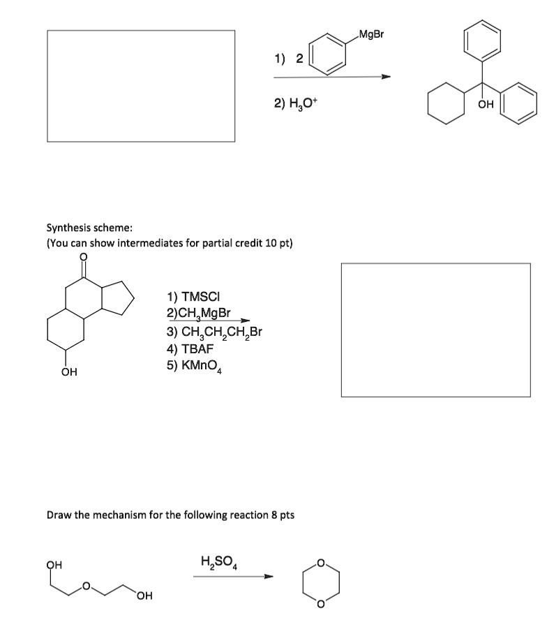 SOLVED: MgBr 1) 2) Hjot OH Synthesis scheme: (You can show ...