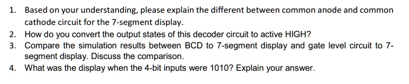 1. Based on your understanding, please explain the different between ...