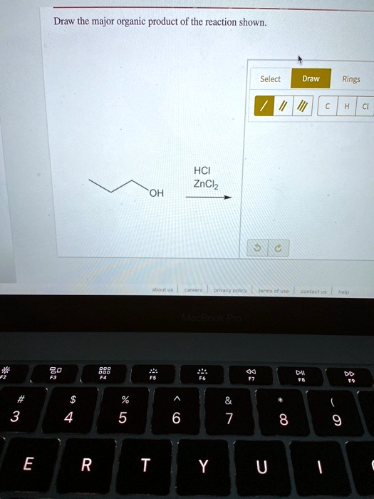 draw the major organic product of the reaction shown select draw rings ...