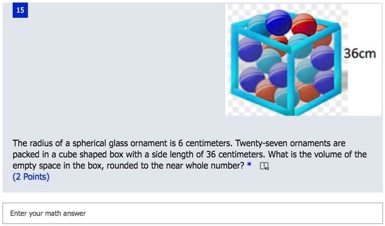 st 36cm the radius of a spherical glass ornament is 6 centimeters ...