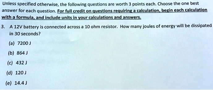 a 12v battery is connected across a 10 ohm resistor how with a formula ...