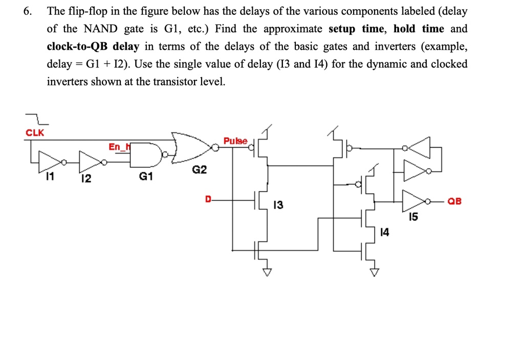 SOLVED: The flip-flop in the figure below has the delays of the various ...