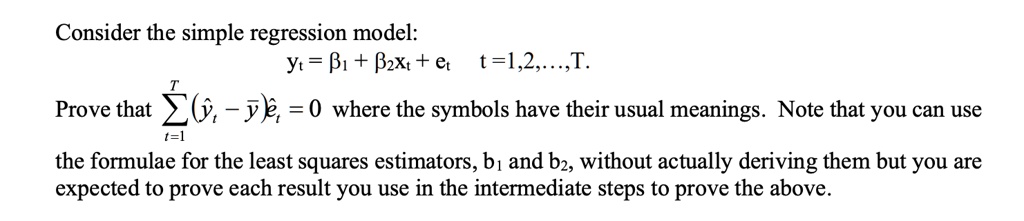 consider the simple regression model yt b1 bzxt et tl2t prove that y0 ...