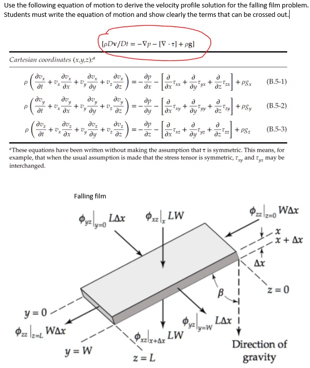 SOLVED: Use the following equation of motion to derive the velocity ...
