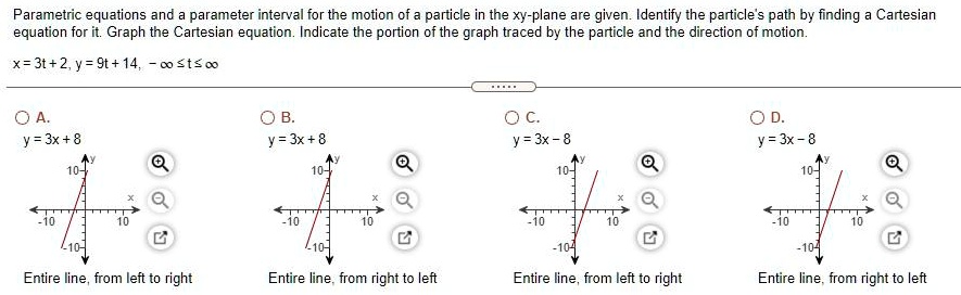 Solved Parametric Equations And Parameter Interval For The Motion Of A 8177