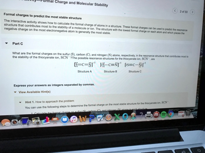 SOLVED: Tma charge and Molecular Stability 2of 50 Formal charges ...