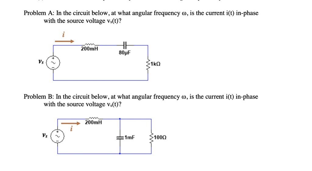 just problem a problem a in the circuit below at what angular frequency ...