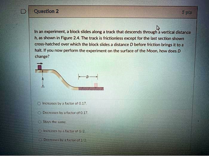 SOLVED:Question 2 pe In an experiment; block slides along track that ...