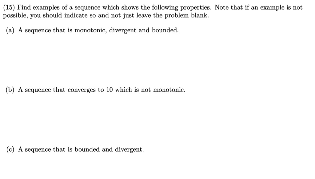 (15) Find examples of & sequence which shows the … - SolvedLib