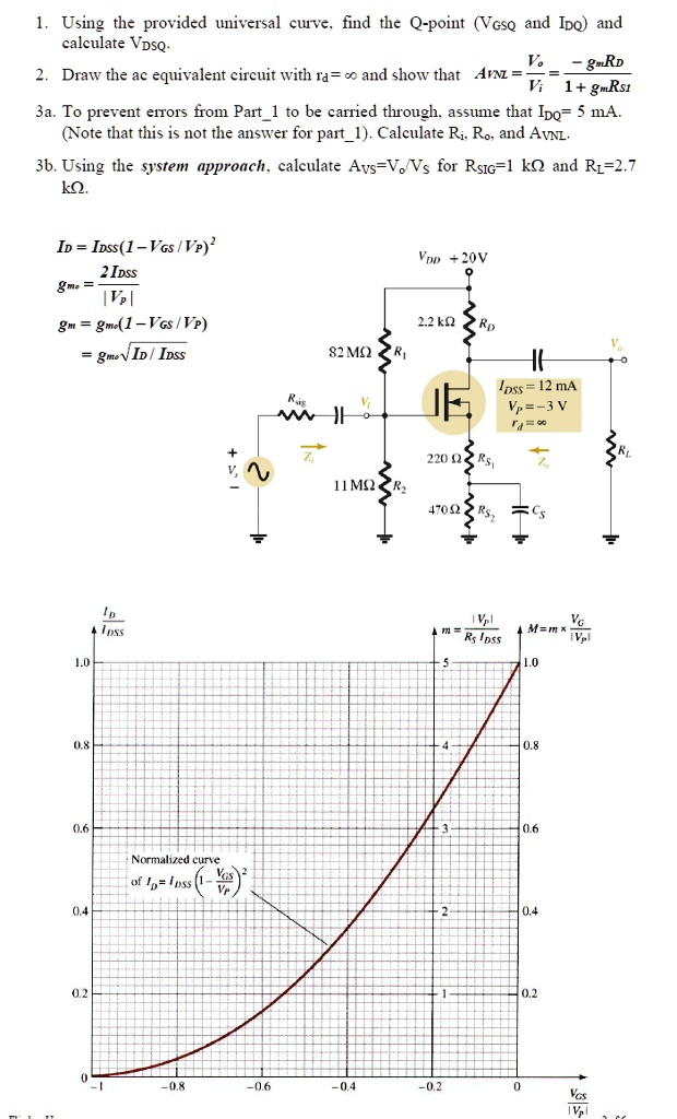 SOLVED: Using the provided universal curve, find the Q-point (Vce and ...