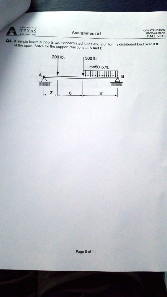 UNIVERSITY OF TEXAS ARLINGTON Assignment #1 CONSTRUCTION MANAGEMENT ...