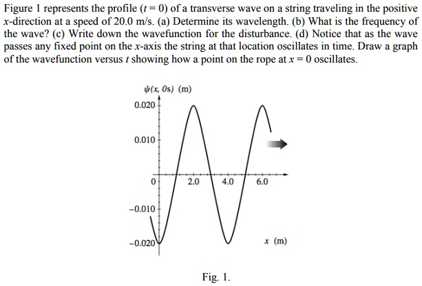 SOLVED: Figure represents the prolile (t = 0) of a transverse wave on string traveling in the ...